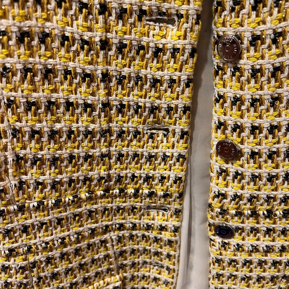 New Women’s Maje Yellow Tweed Dress Stunning Details … - Gem